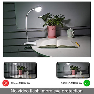 DiCUNO MR16 LED Bulbs 50W Halogen Equivalent Non-Dimmable 12V AC/DC, GU5.3 Bi-Pin Base Daylight White 6000K 5W Glass Cover 120° Beam Angle 500LM for Recessed, Track, Accent Lights, 10 Packs