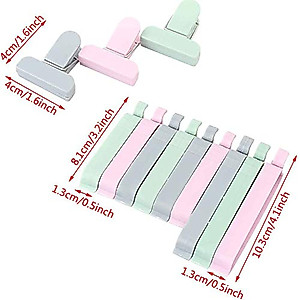 TAMOSH 12 Pcs Sealing Chips Food Bag Storage Clips Colorful for Snack and Tea Bags Sandwich Kitchen Clips Potato Chips Sturdy