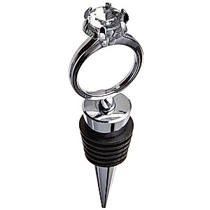 FASHIONCRAFT 1941 Diamond Ring Wine Bottle Stoppers, Wine Stoppers Favors, One Size, Gray