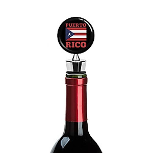 Puerto Rico Country Flag Wine Bottle Stoppers Reusable Plug Wine Saver Corks for Beverage Holiday Party Kitchen Decorative