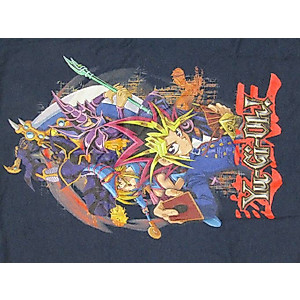 Yami Yugi and His Cards Yu-Gi-Oh! Character Boys Navy Blue Graphic Tee -XL