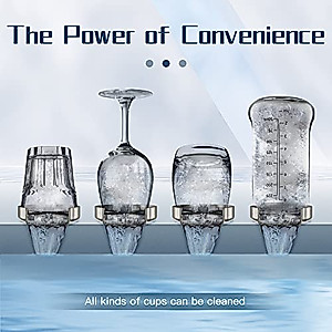 Glass Rinser-Cup Washer for Sink-Bottle Washer-Kitchen Sink Accessories-Can Be Used for Baby Bottles Shaker Bottle Cup-Kitchen Sink Accessories (Brush Nickel)