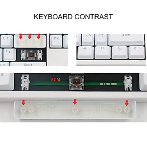 104Keys Keycap Set Double Color Backlight Key Cover for Cherry MX Mechanical Keyboard Gaming Keyboard Black Red