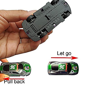 Himeeu Pull Back Racing Cars Die cast Race Car Vehicles,3 Inch Metal Friction Powered Car Toys for Toddlers, Set of 5 (Racing Cars)