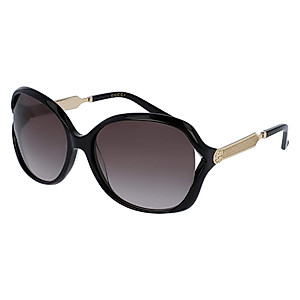 Gucci Women 0076S 60 Black/Grey Sunglasses 60mm