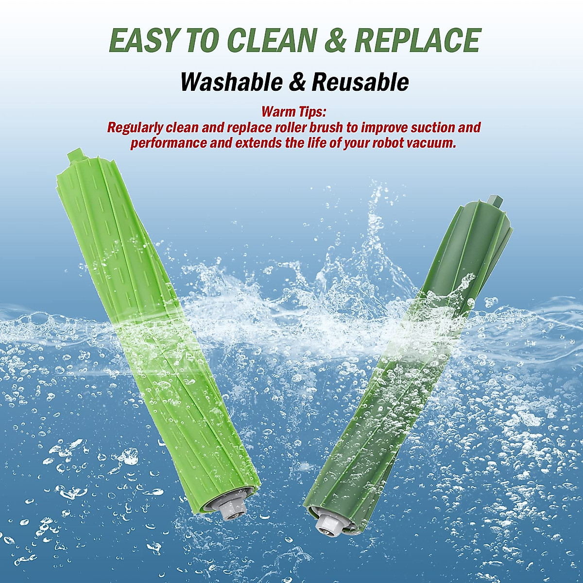 Replacement for iRobot Rubber Brush Part - Replenishement for iRobot Roomba i7 i7+ i7 Plus i8 i8+/i8 plus E5 E6 E7 Vacuum Accessories