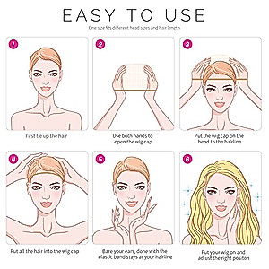 Fandamei 6PCS Wig Cap, 6PCS Black Mesh Wig Cap Net, Closed End Hair Mesh Net, Liner Weaving Caps for Women, Men, Kids, Wig Caps for Halloween, Cosplay