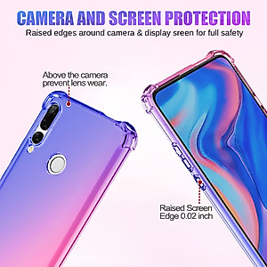 Gufuwo Case for Huawei Y9 Prime 2019/Honor 9X/P Smart Z STK-LX1 Cute Case Girls Women, Gradient Slim Anti Scratch Soft TPU Phone Cover Shockproof Protective Case for Huawei Y9 Prime 2019 (Blue/Pink)