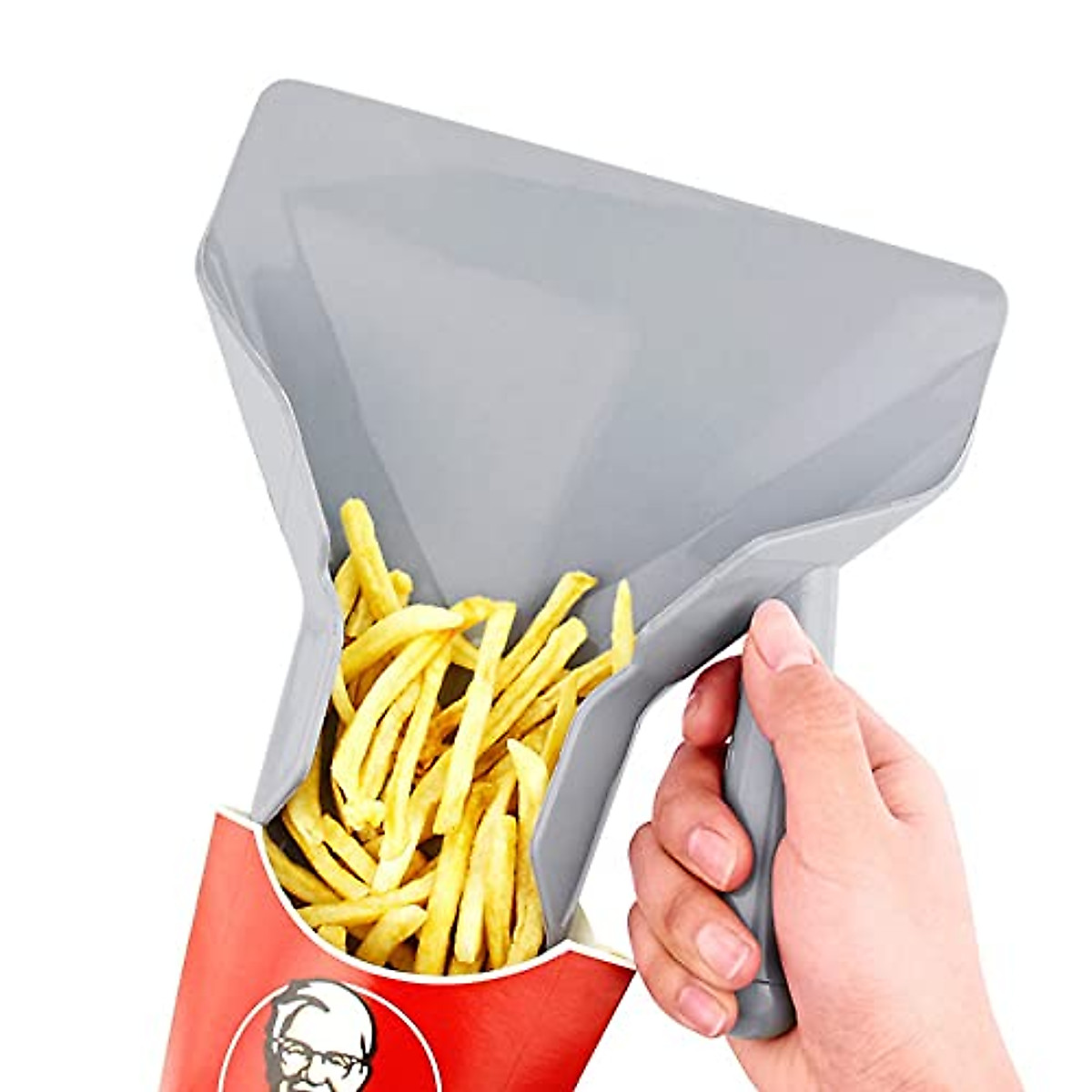 HGLuKGO French Fry Scoop Right Handle French Fry Bagger Polycarbonate Commercial Scoop Grey