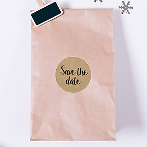 80-Pack, 2” Kraft Save The Date Stickers, Rustic Save The Date Labels, Envelope Seals