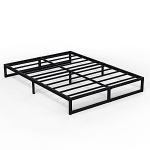 Richwanone 8 Inch Bed Frame Full Metal Platform Mattress Foundation with Steel Slat Support, No Box Spring Needed, Easy Assembly, Black