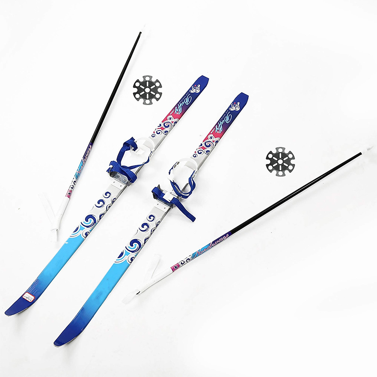 Cosmos 6 Pcs Trekking Pole Replacement Tips Walking Stick Tips Ski Poles Basket Snowflake Basket Mud Ski Basket Powder Baskets Rubber Feet Replacement Accessory for Hiking, Climbing, Camping, Ski