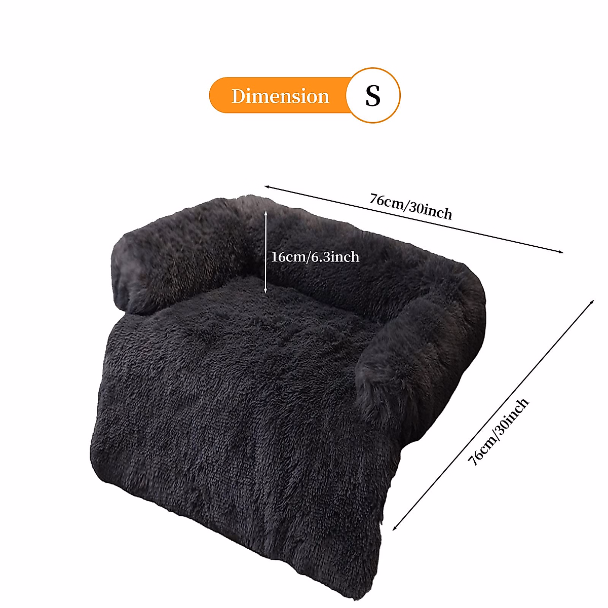 Hoyooyoo Plush Pet Sofa Bed Dog Mat Sofa Warm Pet Kennel,Couch Cover for Dogs,Washable Dog Bed Thick Blanket Cushion with Removable Cover and Non Skid Bottom (Small)