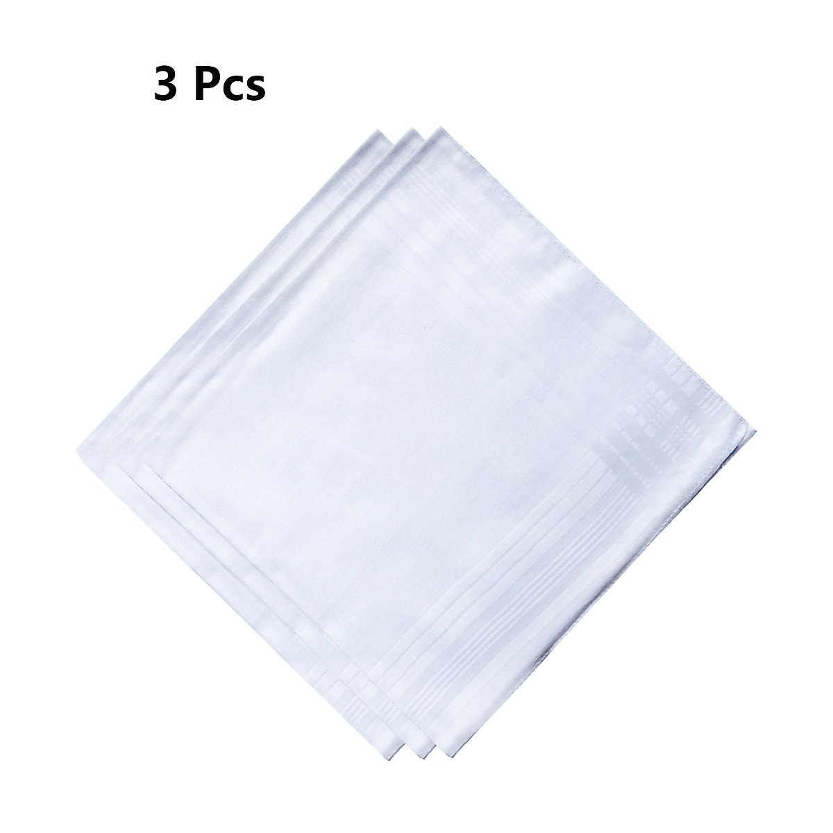 Men's Handkerchiefs 100% Cotton Solid White Hankies Set