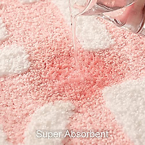 Get Naked Bath Mat Cute Pink and White Bathroom Rugs Funny Non Slip Bathtub Decor Mats Super Absorbent Floor Carpet Machine Washable Bahtmat for Tub, Shower, Bedroom 16"x24"