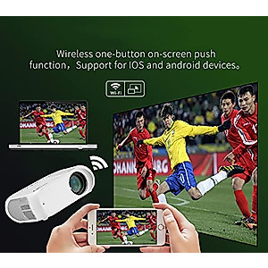 6500 lumens Mini Projector, LED Portable Projector, Video Projector with 1080P Full HD Portable Home Theater Projector, Compatible with iOS / Android, PS4, Xbox, PC, TV (White)