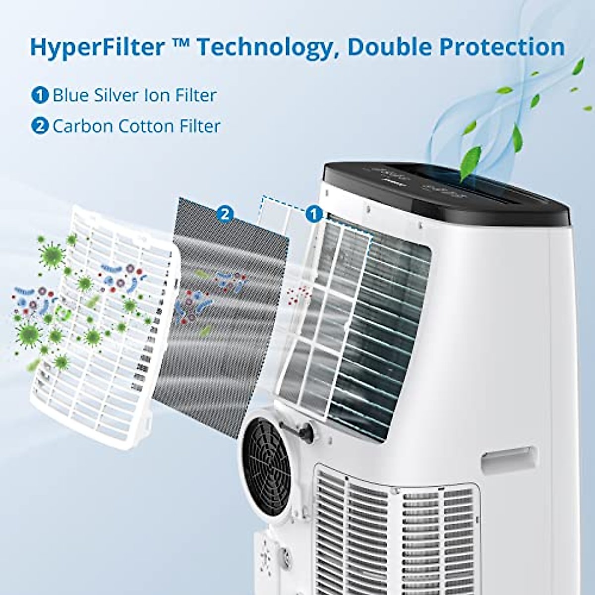 Acekool Portable Air Conditioner 14,000 BTU 3-IN-1 Quiet AC Unit with Remote Control, Built-in Dehumidifier, Fan, Auto, Sleep Modes, Cools Room up to 750 sq. ft, Exhaust Hose & Window Kit, 24H Timer