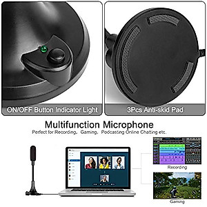 SGYD USB Microphone, PC Microphone with LED Indicator, Meeting MIC Speech Condenser Microphone for Computer/Laptop/Desktop/Windows/Mac, Record and Chat for YouTube, Sk,Podcasting,Gaming, Black