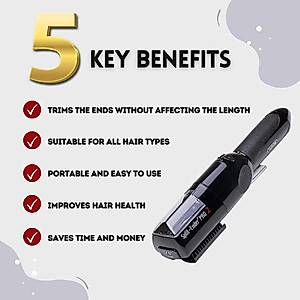 Split-Ender Pro 2 - The Original Cordless Split End Hair Trimmer Automatic Rechargeable Home Tool Hair Clipper 2-in-1 for Dry Damaged Splitting Broken Brittle Straight Curly Frizzy Beauty - Black