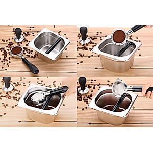 Coffee Knock Box Stainless Steel, Apexstone Espresso Knock Box Stainless Steel, Knock Box for Espresso Coffee Grounds, Knock Box Small