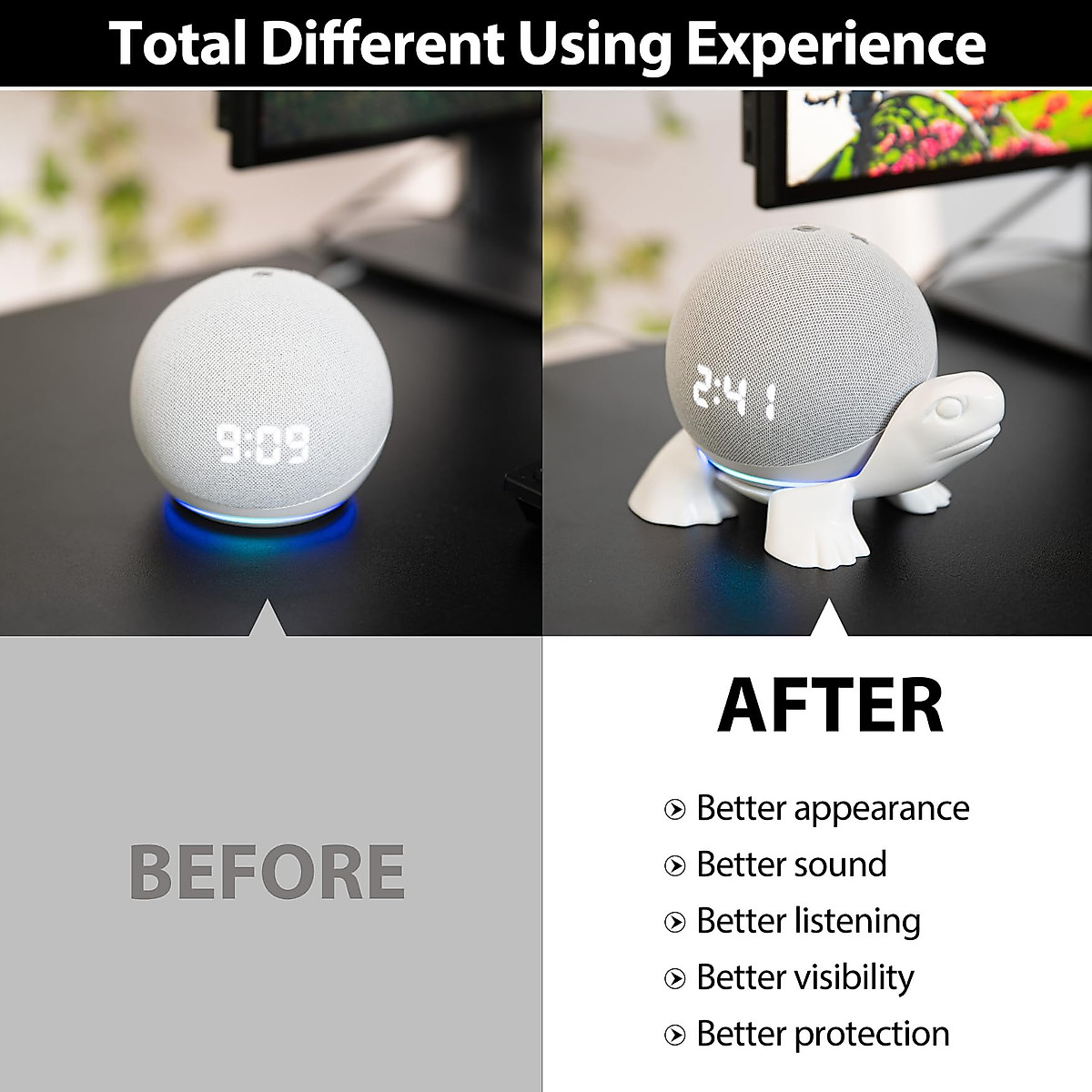 Turtle Echo Dot Holder Stand for Echo Dot 4th/5th Generation, Unique Alexa Holder, Turtle Alexa Stand Holder Mount, Accessories Speaker, dot Stand Holder for Alexa Echo dot, Amazon Echo dot Holder