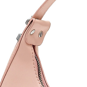 DASTI Half Moon Inspired By Designer Small Pink Purse Convertable Trendy Top Round Handle Side Bag For Women Vegan Leather Hobo Fashionable Chic