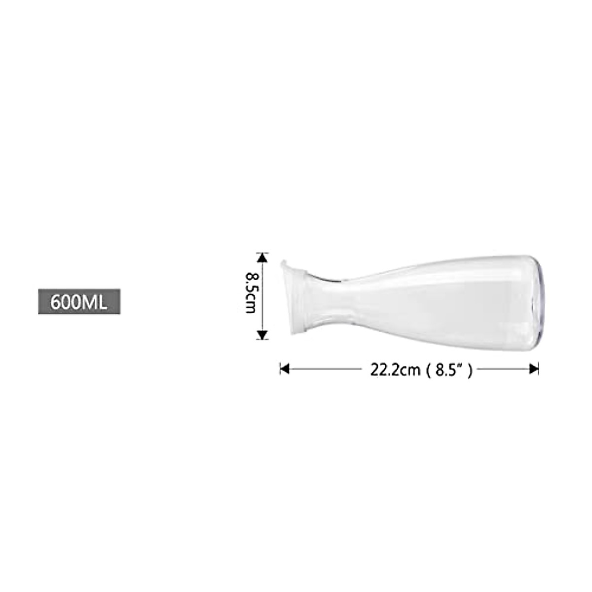 Carafes Pitchers With Lid,Clear Plastic Water Pitcher Or Beverage Drink Dispenser Jug For Cold Brew,Juice,Iced Tea, Coffee,Mimosa Bar（20 oz)