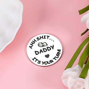 New Baby Gift for Dad Mom Decision Coins Funny New Parents Pregnancy Gift for First Time Daddy Mummy to be Christmas Birthday Baby Shower Father's Mother's Day Coin for Husband Wife Double-Sided