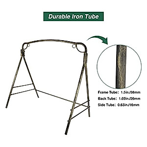 RedSwing Metal Porch Swing Stand, Heavy Duty Steel Swing Frame for Outdoor Garden Yard, 330lbs Weight Capacity, Antique Bronze Finish