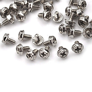 100pcs Toothed Hex 6/32 for Computer PC Case Hard Drive Motherboard Mounting Screws for Motherboard PC Case CD-ROM Hard Disk 10X6mm SCRW-196645