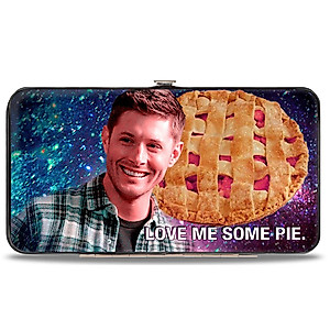 Buckle-Down unisex adults Buckle-down Hinge - Dean Smiling/Pie Galaxy Blue-purple Fade + Supernatural Black/White Wallet, Multicolor, 7 x 4 US