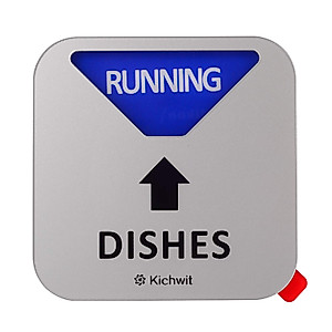 Kichwit Dishwasher Magnet Clean Dirty Sign Indicator with Running and Empty Options, Non-Scratch Strong Magnetic Backing, Residue Free Adhesive Included, 3.5 Inch, Silver