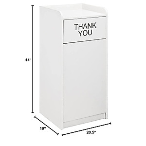 Global Industrial Wooden Waste Receptacle with Tray Top, 36 Gallon, Gray