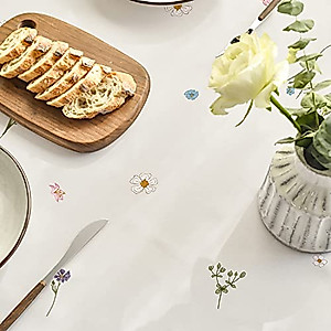 Horaldaily Spring Summer Tablecloth 60x120 Inch, Wild Flowers Floral Table Cover for Party Picnic Dinner Decor