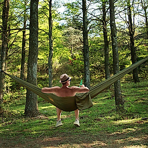 Camping Hammock 2 Person Hammocks with Net, Tent, Tree Straps Heavy Duty Waterproof Lightweight Nylon Portable Hammock for Hiking Outdoor Travel Beach Survival Backyard