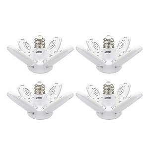 NTBL LED Garage Lights- Dimmable Garage Lights Ceiling, 38W 6000LM 6500K E27/E26 LED Garage Ceiling Lights with 4 Adjustable Panels for Garages, Workshop,Indoor, Outdoor, Workshop and Warehouse, Full