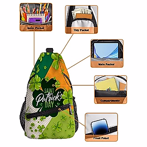 Prime Leader Sling Bag Crossbody Sling Backpack St. Patrick'S Day Clover Waterproof Chest Bag Daypack Shoulder Bag for Hiking Walking Travel