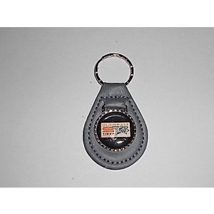 1960's SUNBEAM TIGER VINTAGE LOGO LEATHER KEYCHAIN - DARK GREY