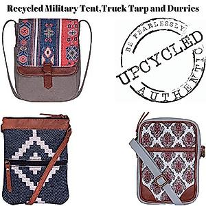 Mona B Mia Upcycled Recycled Durrie Vegan Tote Handbag with RFID Blocking