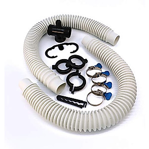 OHIO SUPPLY Double Basin Simple Drain-Flexible Rubber Trap and Connectors For 2-Bowl Standard or Disposal Sink Drains, White