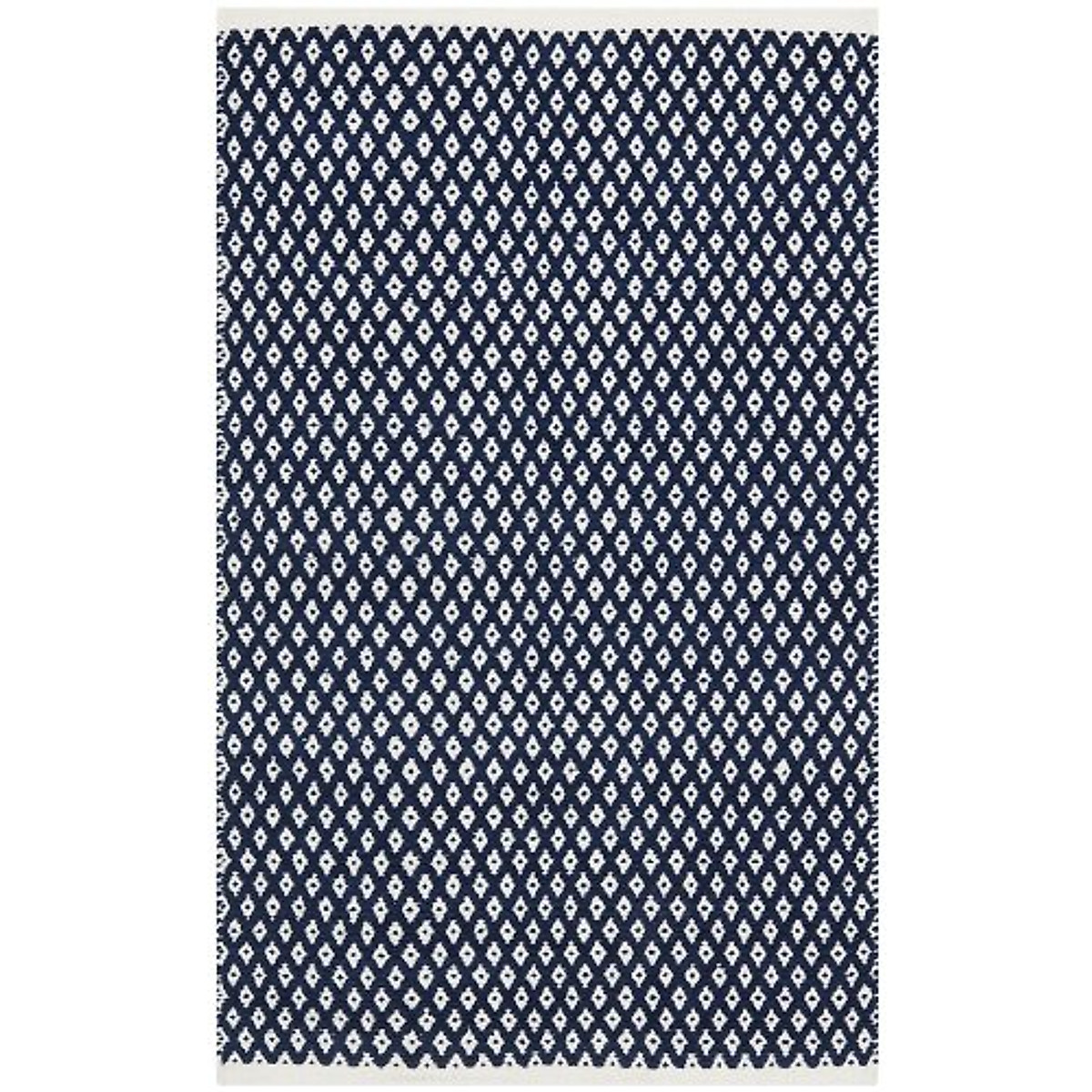 SAFAVIEH Boston Collection 2'6" x 4' Navy BOS685D Handmade Flatweave Cotton Accent Rug