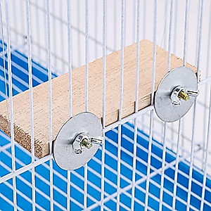 Mogoko Polished Natural Wood Bird Perches Pet Parrot Bird Cage Perches Square Wooden Stand Platform Budgie Toys Cages Accessories for Parakeets