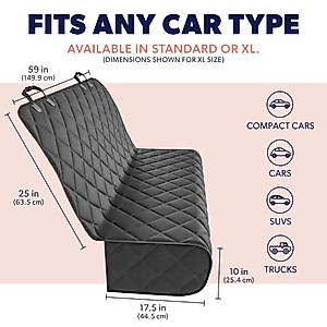 Active Pets Bench Dog Car Seat Cover for Back Seat, Waterproof Dog Seat Covers for Cars, Durable Scratch Proof Nonslip, Protector for Pet Fur & Mud, Washable Backseat Dog Cover for Cars Trucks & SUVs