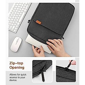 MoKo 13.3-14 Inch Laptop Sleeve Bag Fits MacBook Pro 13" M2 2022/Pro M1 Pro/M1 Max 14.2 2021, MacBook Air 13.6" M2 2022, Tab S8 Ultra 14.6", Handle Carrying Case with Shoulder Strap, Black & Gray
