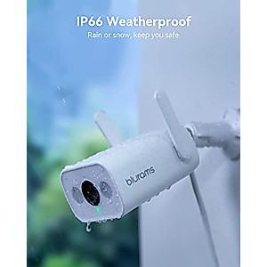 blurams Security Camera Outdoor, 3MP Outdoor Camera w/Color Night Vision, Two-Way Audio, IP66 Weatherproof and Spotlight Siren Alarm, Compatible with Alexa&Google Assistant