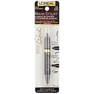 L'Oreal Paris Brow Stylist Kabuki Blender Brow Crayon, Blonde, 0.05 oz.