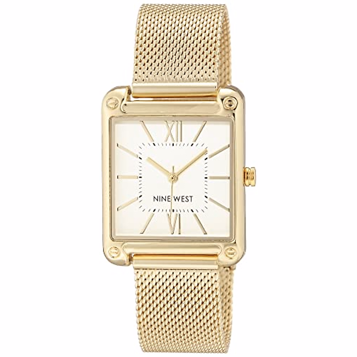 NINE WEST Women's Japanese Quartz Dress Watch with Stainless Steel Strap, Gold, 18 (Model: NW/2090CHGB)