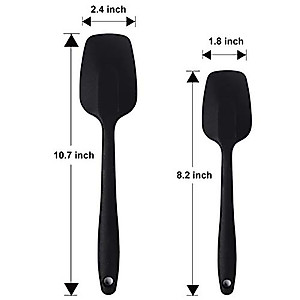 Silicone Spatulas, 8.2 inch Small Rubber Spoon Spatula Heat Resistant Seamless One Piece Design Non-Stick Spoonula Flexible Scrapers Baking Mixing Tool (6 Pcs)