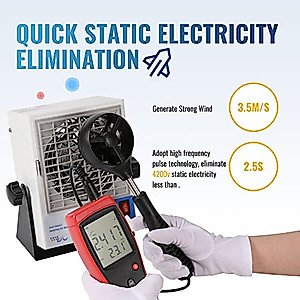 Hanchen Ionizing Air Blower New DC Type Anti Static Ionizer Electro-Static Discharge Ionizer Static Fan Electrostatic Elimination Discharge Static Ionizer