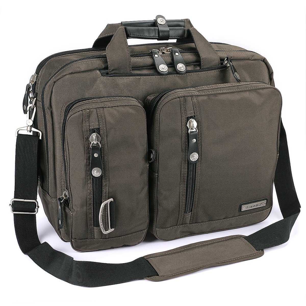FREEBIZ 18.4 Inches Laptop Bag Multi-function Briefcase Backpack with Handle and Shoulder Strap Fits Up To 19 Inch Laptops Notebook Computer (Army Green)